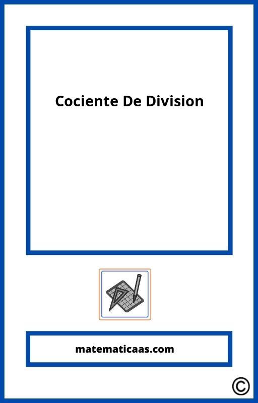Que Es El Cociente De Una Division 】 2026